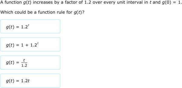 IXL - Identify linear and exponential functions (Algebra 2 practice)