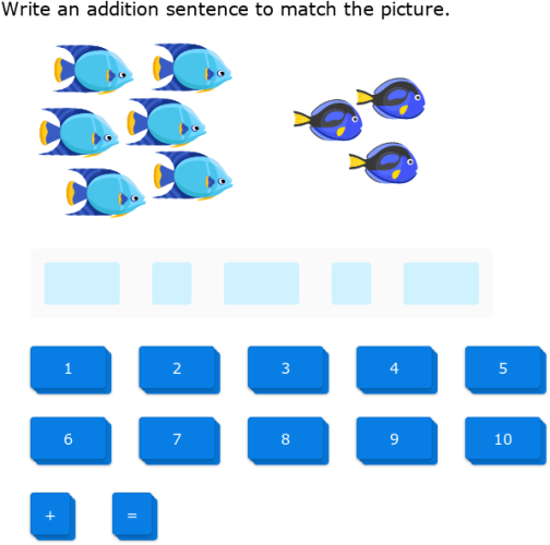 IXL | Write addition sentences for pictures - sums up to 10 ...