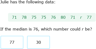IXL | Mean and median: find the missing number | 6th grade math
