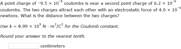 IXL - Coulomb's law: electrostatic forces (Physics practice)