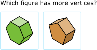 IXL | Compare vertices, edges, and faces | 1st grade math