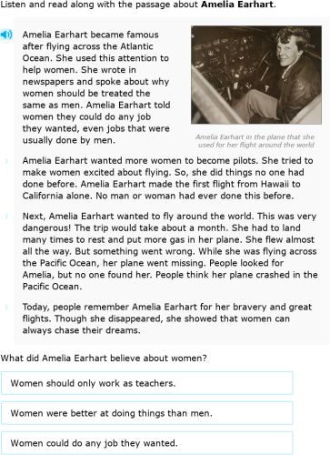 IXL | Amelia Earhart | 1st grade social studies