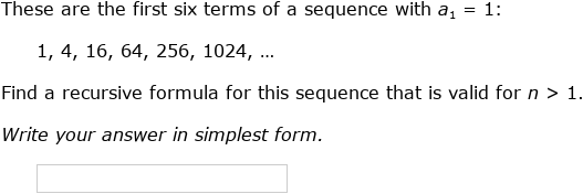 IXL - Write a recursive formula: geometric sequences (Algebra 1 practice)