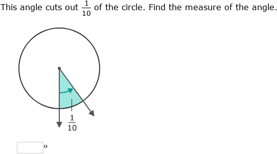 IXL | Use fractions to find the measure of an angle | 6th grade math