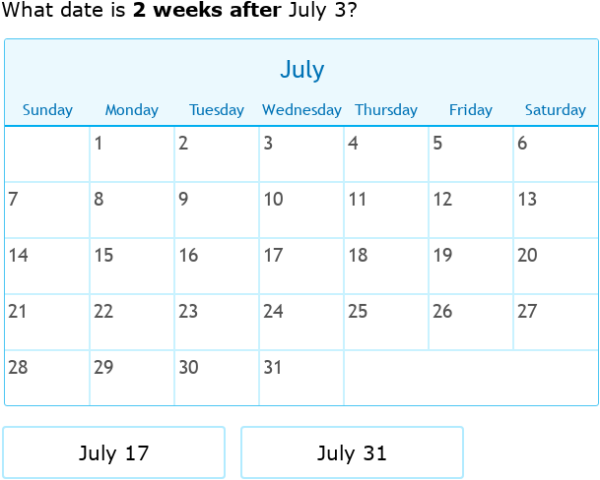 IXL | Read a calendar II | 1st grade math