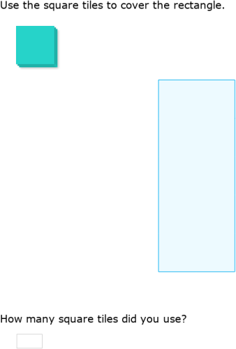 IXL | Tile a rectangle with squares | 1st grade math