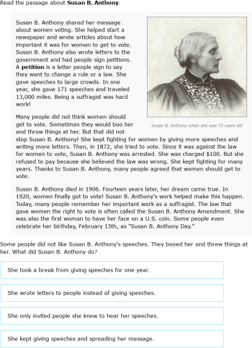 IXL | Susan B. Anthony | 4th grade social studies