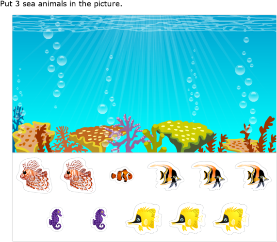 IXL | Count out stickers - up to 10 | Kindergarten math