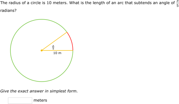 IXL - Radians and arc length (Algebra 2 practice)