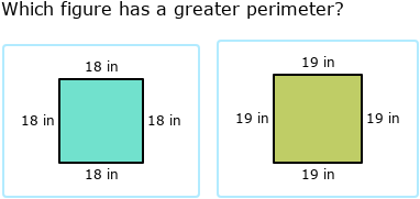IXL | Compare area or perimeter: rectangles and squares | 6th grade math