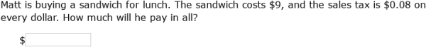 IXL | Sales tax: word problems | 4th grade math