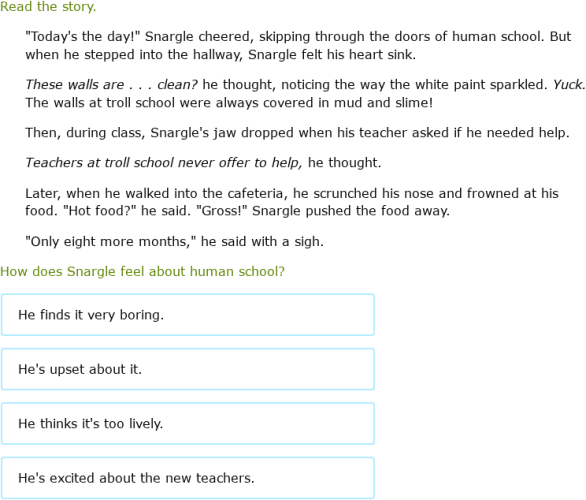 IXL | Draw inferences and identify supporting details | 4th grade ...