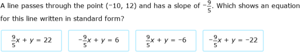 IXL - Write equations in standard form (Algebra 1 practice)