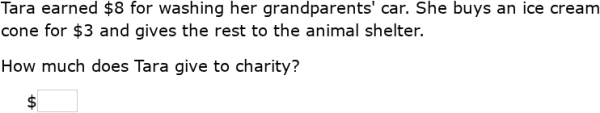 IXL | Giving to charity | 1st grade math