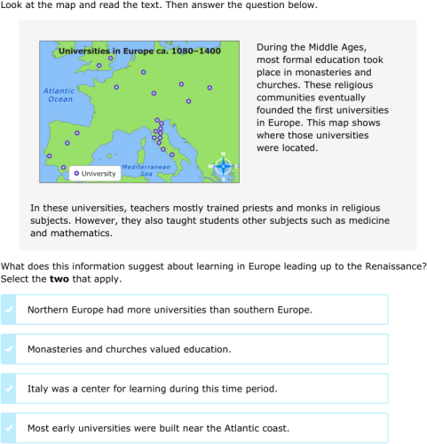 IXL | Renaissance origins | 6th grade social studies