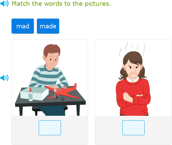 IXL | Match the short a and long a words to pictures | 1st grade ...