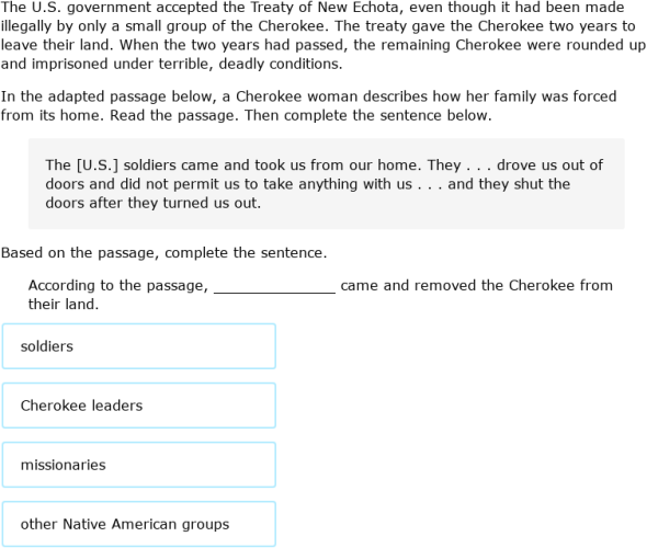 IXL | Indian Removal and the Trail of Tears | 7th grade social studies