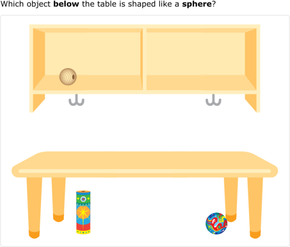 IXL | Three-dimensional shapes - above and below | Kindergarten math