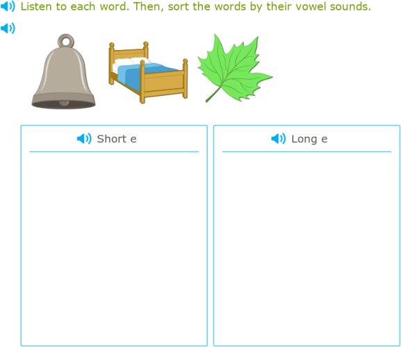 IXL | Sort short and long vowel words | Kindergarten language arts