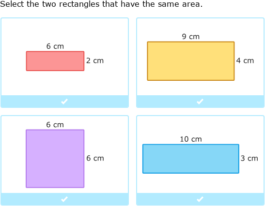 IXL | Rectangles with the same area and different perimeters | 3rd ...