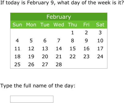 IXL | Read a calendar | 3rd grade math