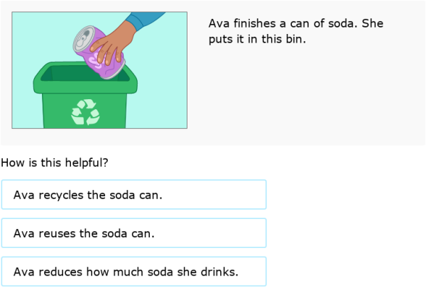IXL | Reduce, reuse, recycle | Kindergarten science