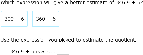 IXL | Estimate decimal quotients | 7th grade math