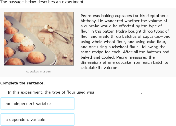 IXL - Identify independent and dependent variables (Chemistry practice)