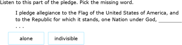 IXL | Pledge of Allegiance | Kindergarten social studies