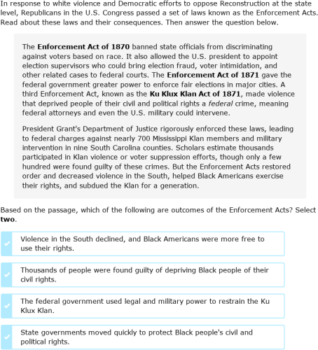 IXL - Radical Reconstruction (U.S. History practice)