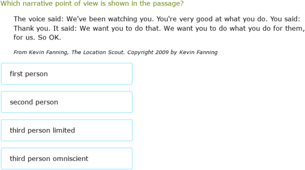 IXL | Identify the narrative point of view | 12th grade language arts