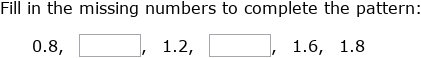 IXL | Number sequences involving decimals | 3rd grade math