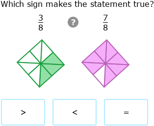 IXL | Compare fractions using models | 3rd grade math