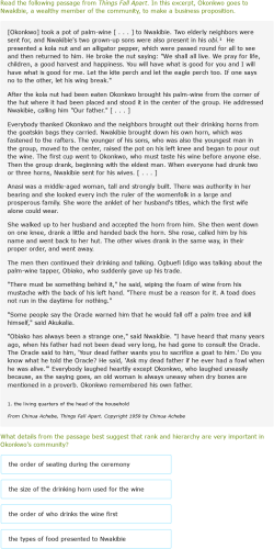 IXL | Analyze passages from Things Fall Apart: Part 1 | 12th grade ...