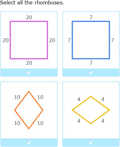IXL | Classify rectangles and rhombuses | 3rd grade math