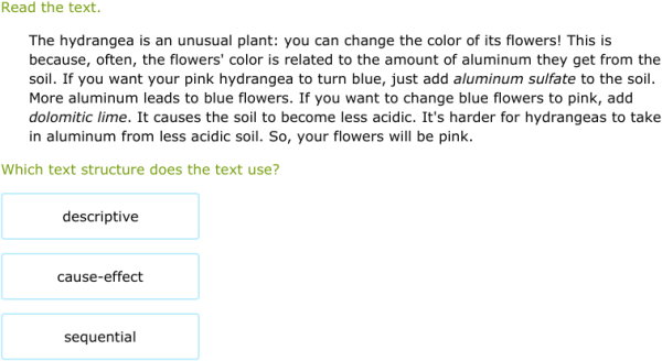 IXL | Identify text structures | 5th grade language arts