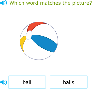 IXL | Choose the singular or plural noun that matches the picture ...