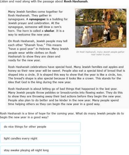 IXL | Rosh Hashanah | 4th grade social studies