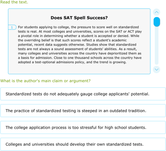IXL | Trace an argument: set 2 | 10th grade language arts