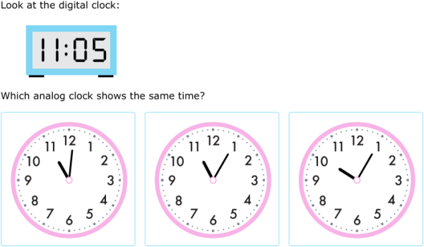 IXL | Match analog and digital clocks | 3rd grade math