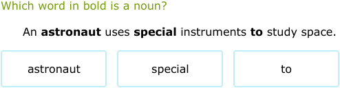 IXL | Which word is a noun? | 4th grade language arts
