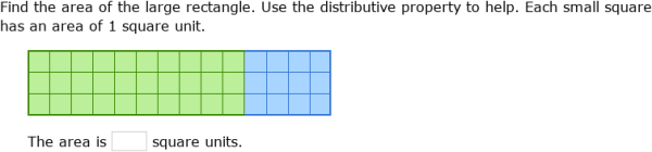 IXL | Find the area of a tiled rectangle using the distributive property | 3rd grade math