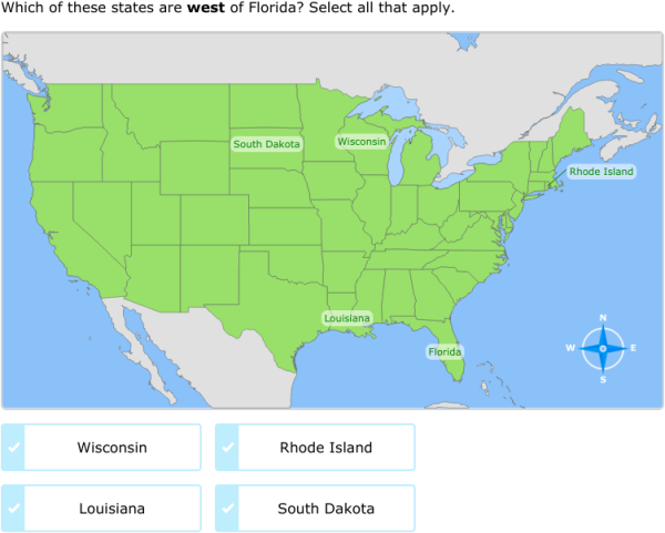 IXL | Read a map: cardinal directions | 2nd grade social studies