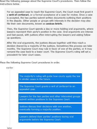 IXL - The judicial branch (Civics & government practice)