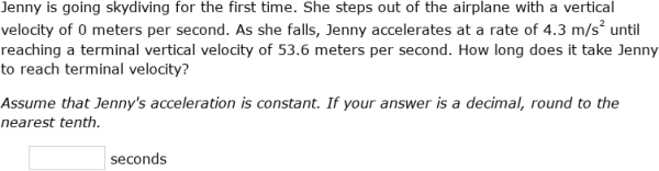IXL - Acceleration in one dimension (Physics practice)