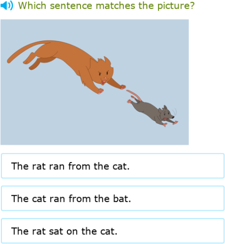 IXL | Choose the short a sentence that matches the picture ...