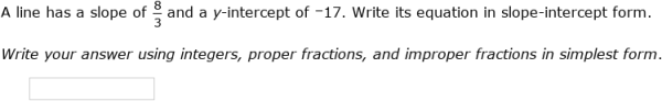 IXL | Write a linear equation from a slope and y-intercept | 8th grade math