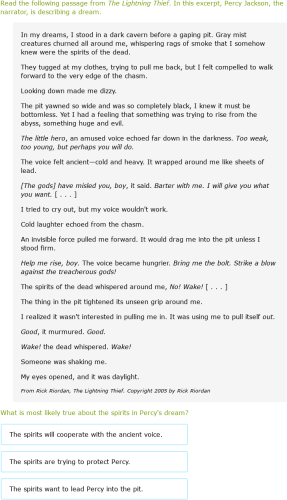 IXL | Analyze passages from The Lightning Thief: Part 2 | 6th grade ...