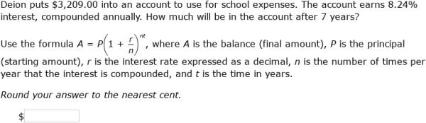IXL - Compound interest: find the balance (Algebra 2 practice)