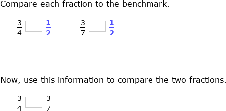 IXL | Compare fractions using one-half as a benchmark | 4th grade math